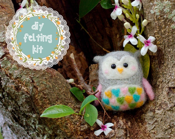 Needle Felting Kit DIY - Sea Otter & Shell // Cute Wool Needle Felted ...