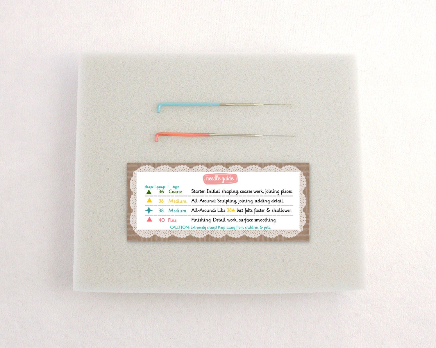 Basic Needle Felting Starter Set - Color-coded Needles & Foam ...
