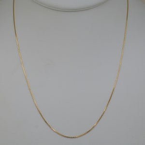 14K Solid Gold 18 Inches Fine Box Link Style Chain - Etsy