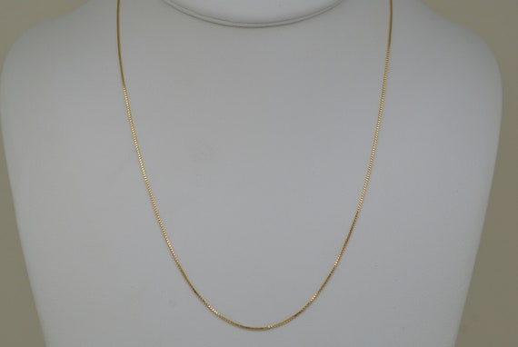 14K solid gold 18 inches fine box link style chain | Etsy