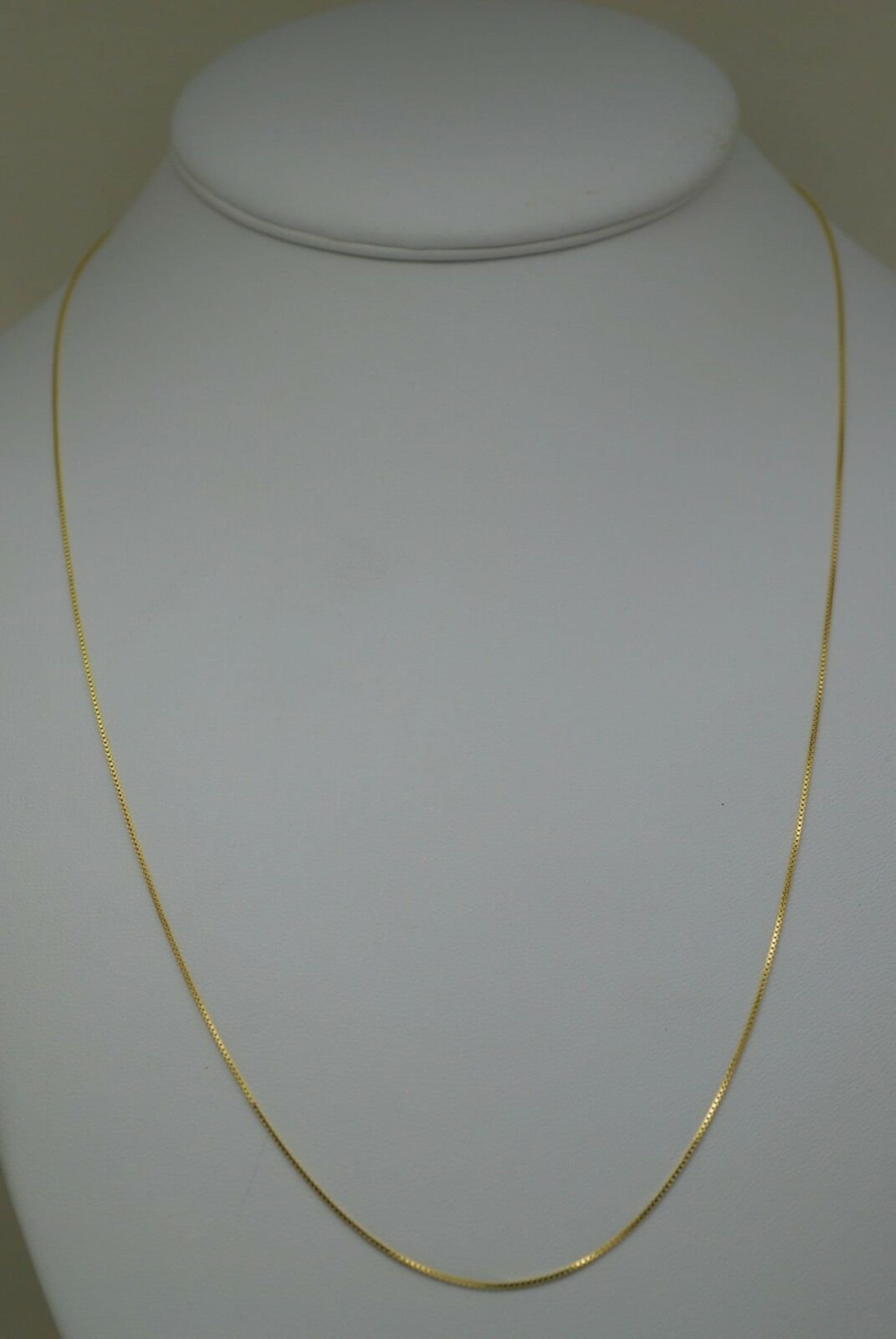 10K Solid Gold 22 Inches Fine Box Chain - Etsy
