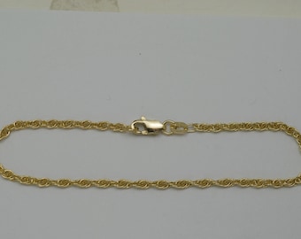 10K Solid Genuine Gold Rope Chain 4mm, Diamond Cut, Bracelet for Men ...