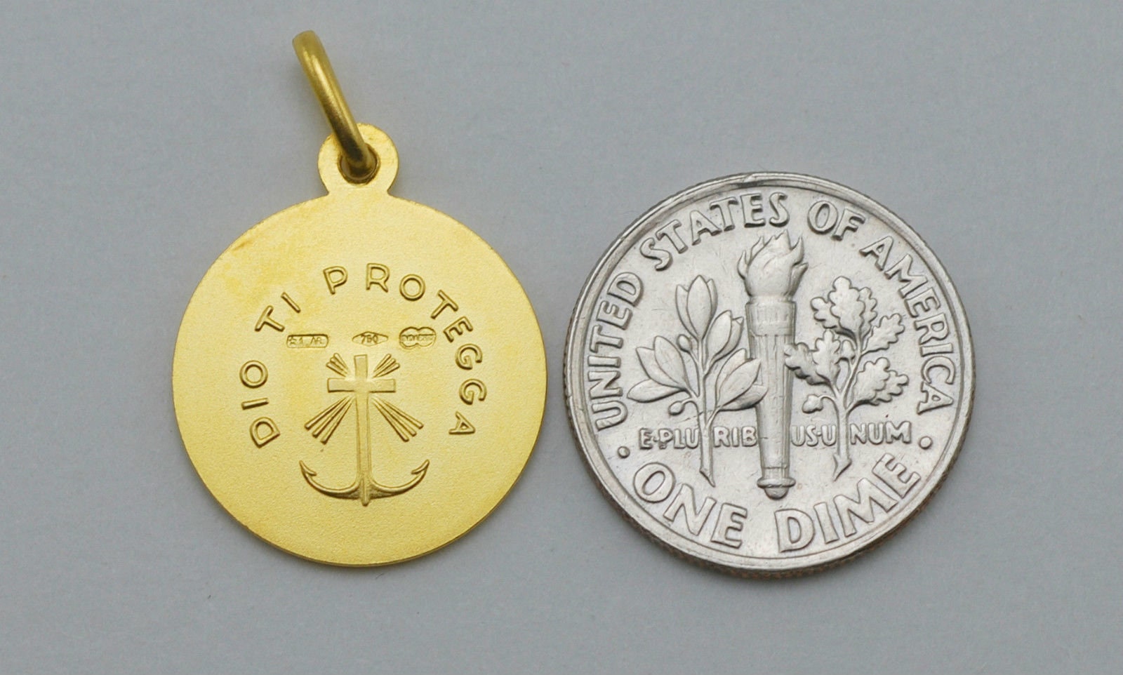 18K Solid Gold ( God Protect You ) Medal / Pendant - Etsy