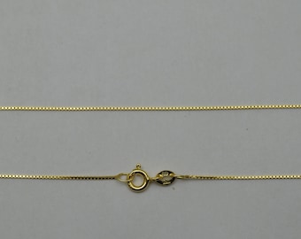 10K solid white gold 16 inches fine box link chain | Etsy