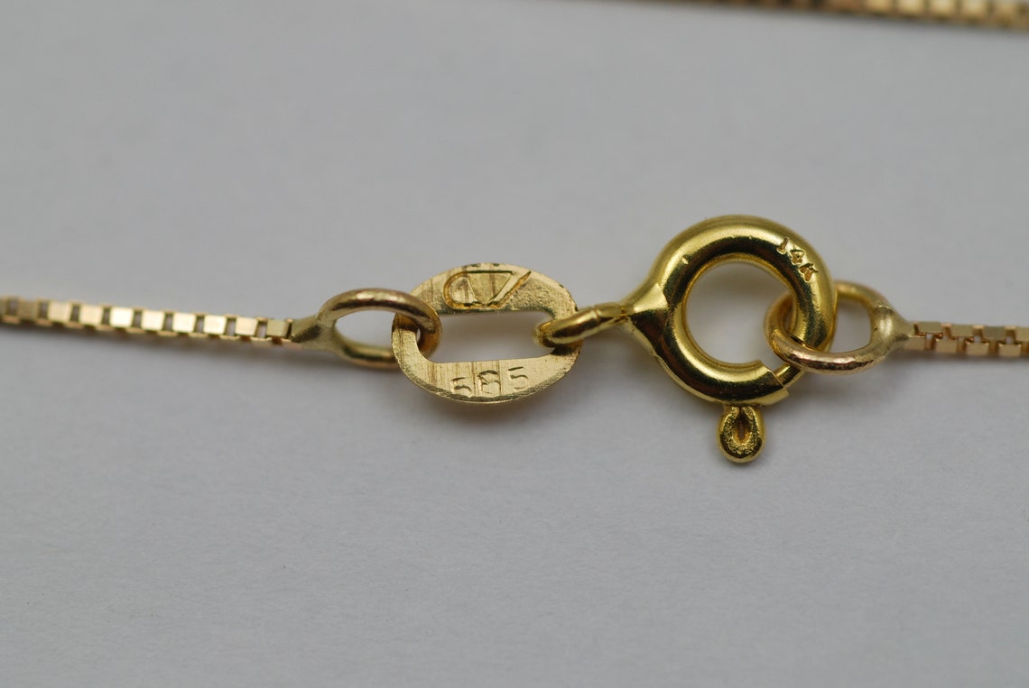 14K Solid Gold 18 Inches Fine Box Link Style Chain - Etsy