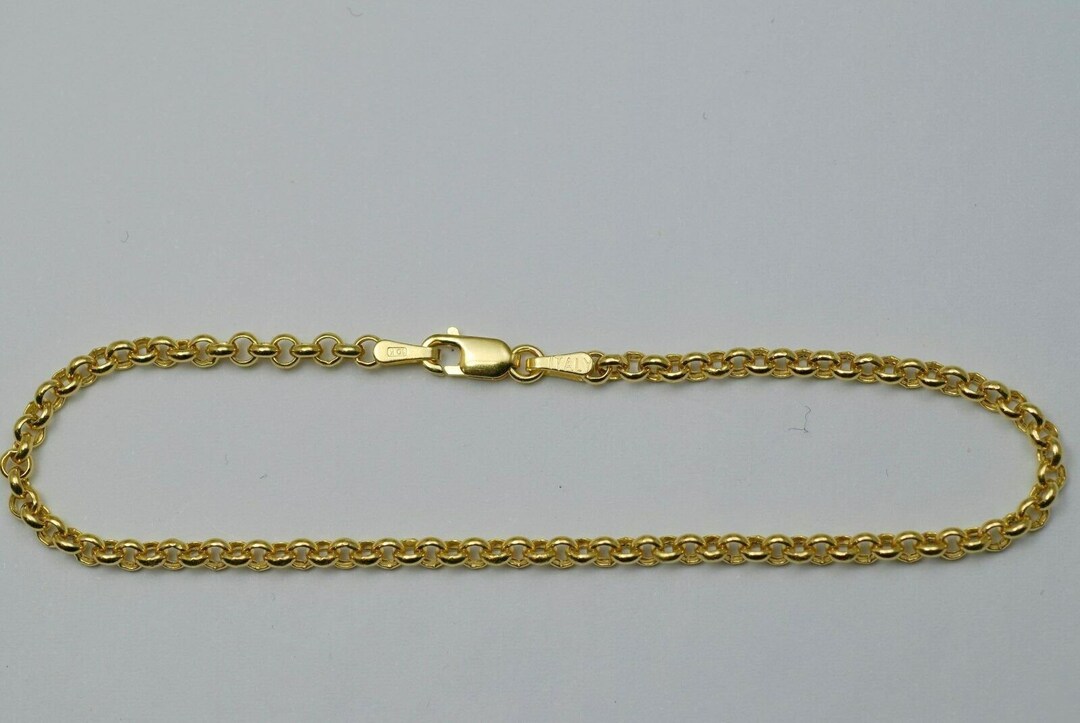 10K Gold Italian Rolo Bracelet - Etsy