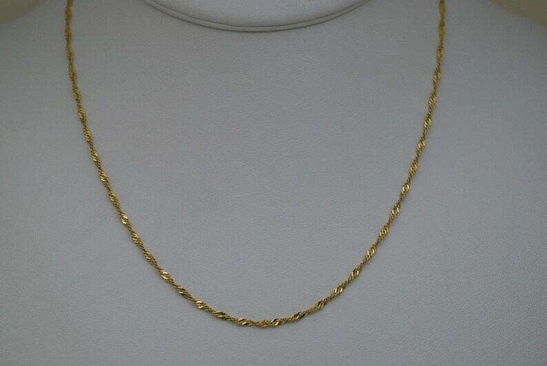 14K Solid Gold 16 Inches Singapore Style Chain - Etsy