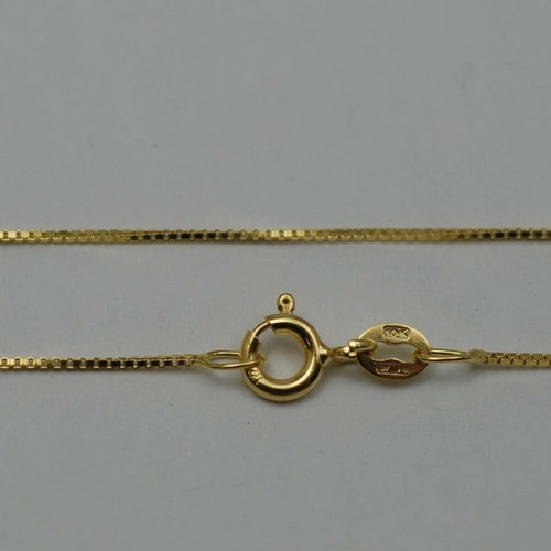 14K Solid Gold 24 Inches Fine Box Link Style Chain - Etsy