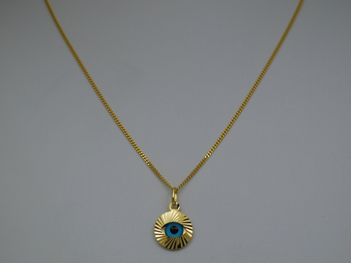 10K Gold Evil Eye Charm / Pendant - Etsy