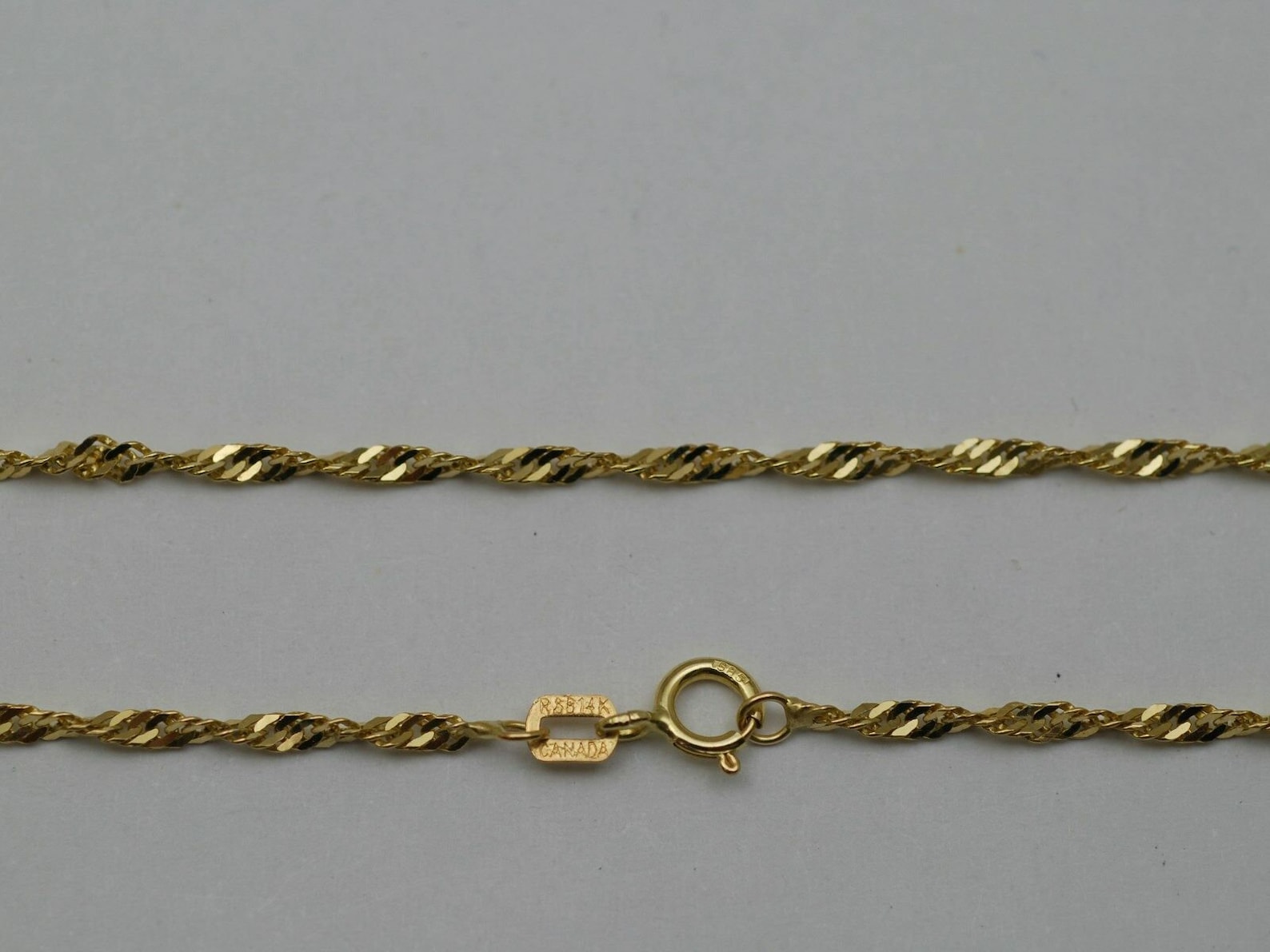14K Solid Gold 16 Inches Singapore Style Chain - Etsy