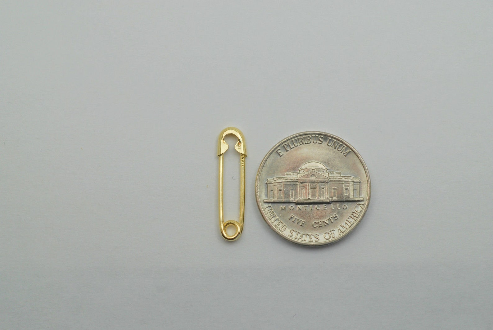 18K Solid Gold Baby Size Safety Pin Brooch - Etsy