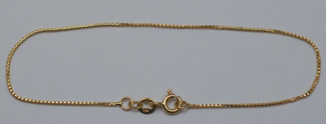 10K Solid Gold Fine Box Link Ladies Bracelet - Etsy