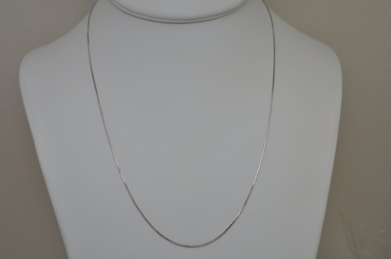 14K Solid White Gold Fine Box Chains - Etsy