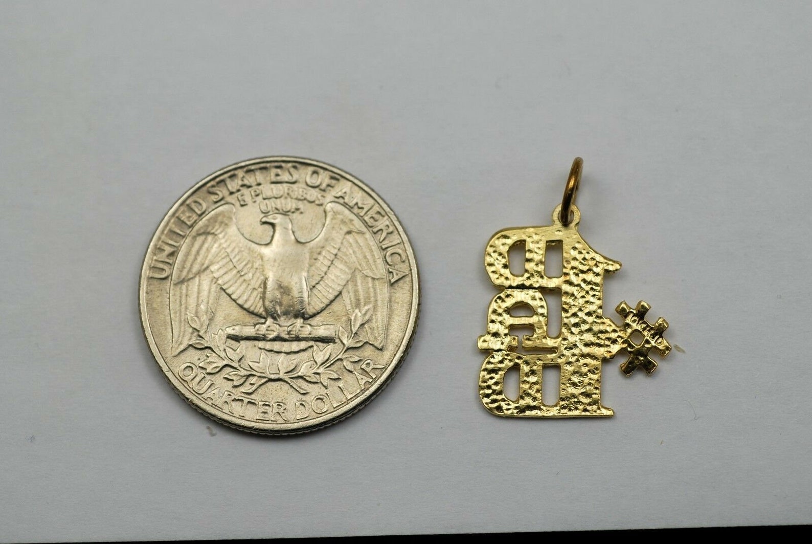 10K Solid Gold 1 DAD Pendant - Etsy