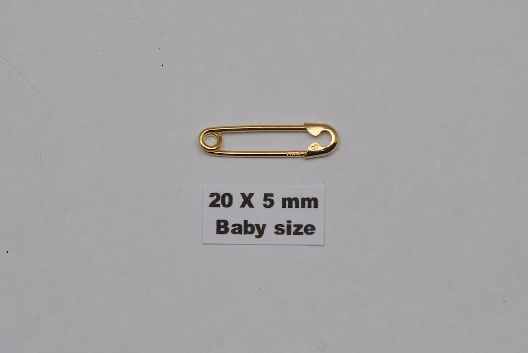 18K Solid Gold Baby Size Safety Pin ( Brooch ) - Etsy