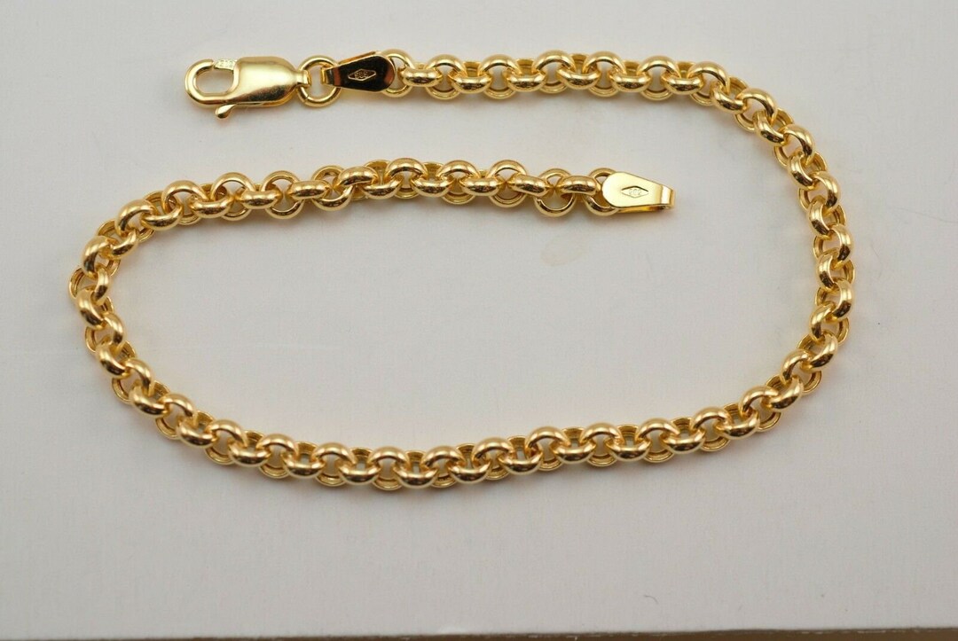 14K Gold Ladies Rolo Bracelet - Etsy
