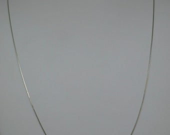 10K solid white gold 16 inches fine box link chain | Etsy