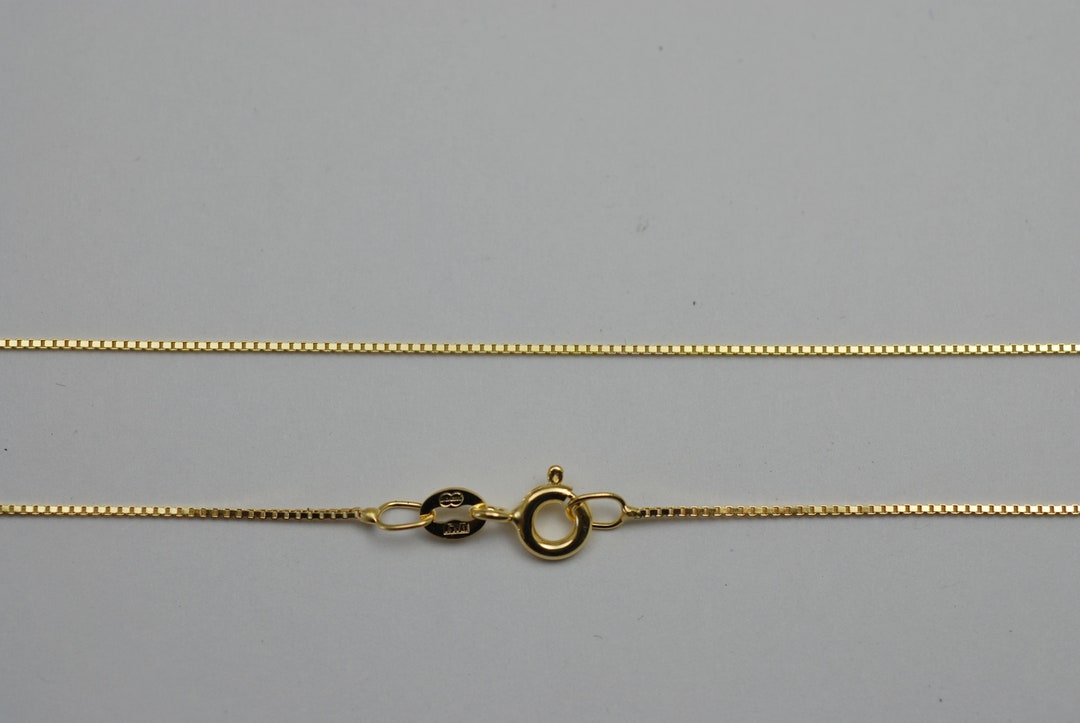 10K Solid Gold 20 Inches Fine Box Chain - Etsy