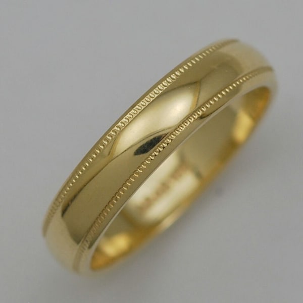 Milgrain Edge Wedding Band - Etsy