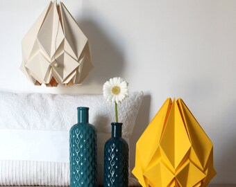 Origami wall lighting fixture wooden bracket with paper | Etsy