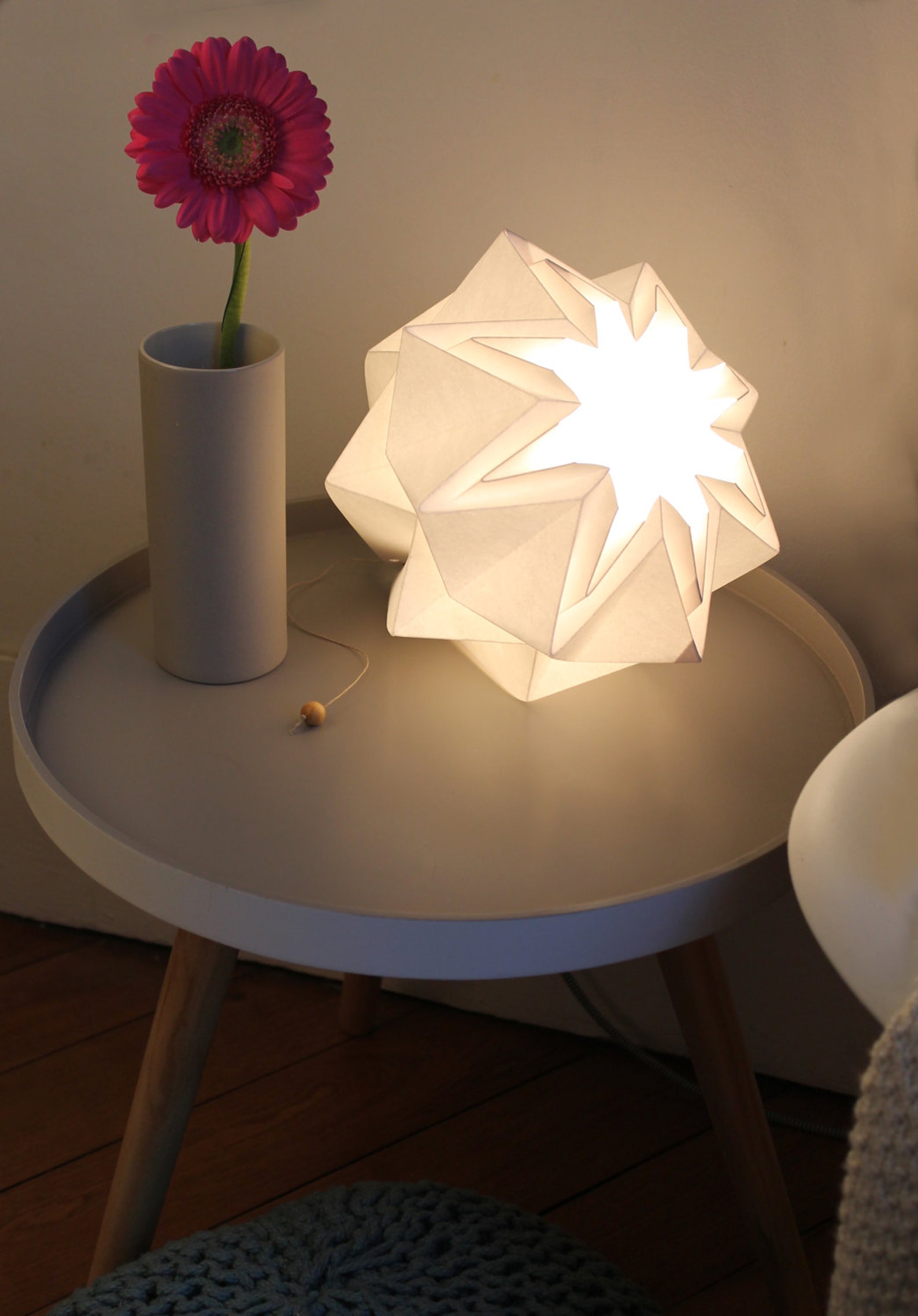 Origami Table Lamp Handmade in Paper - Etsy