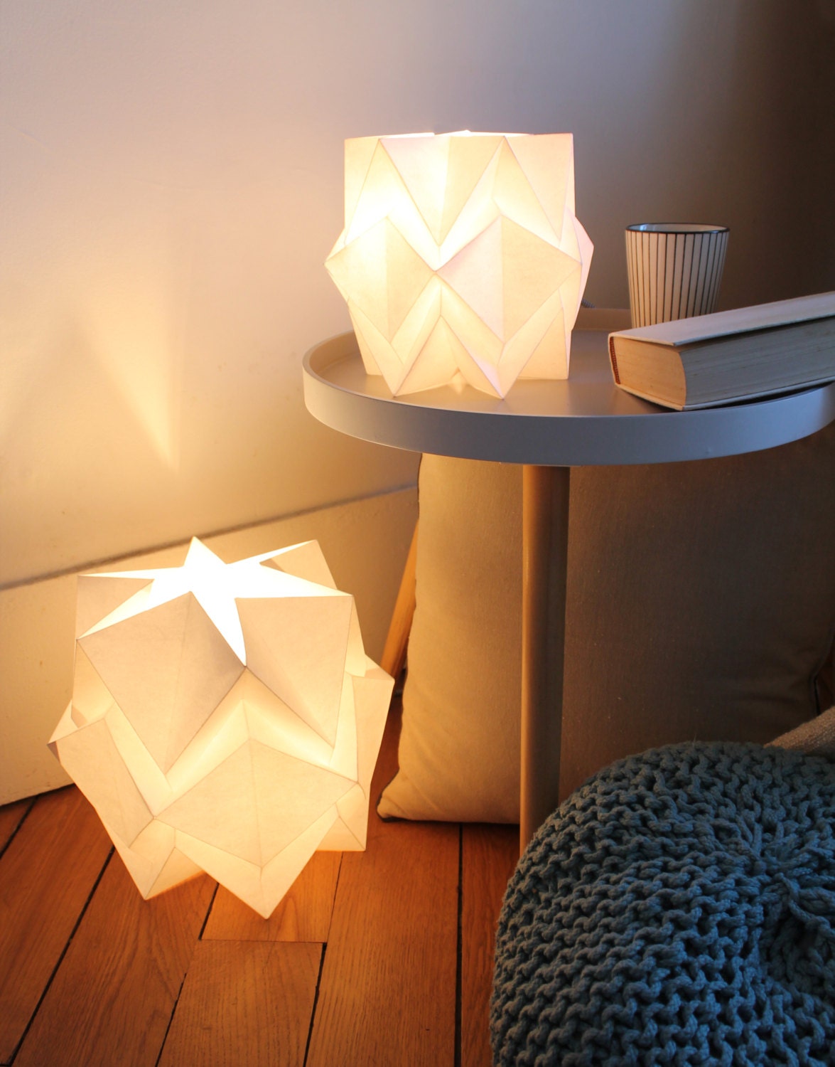 Origami Table Lamp in Paper | Etsy