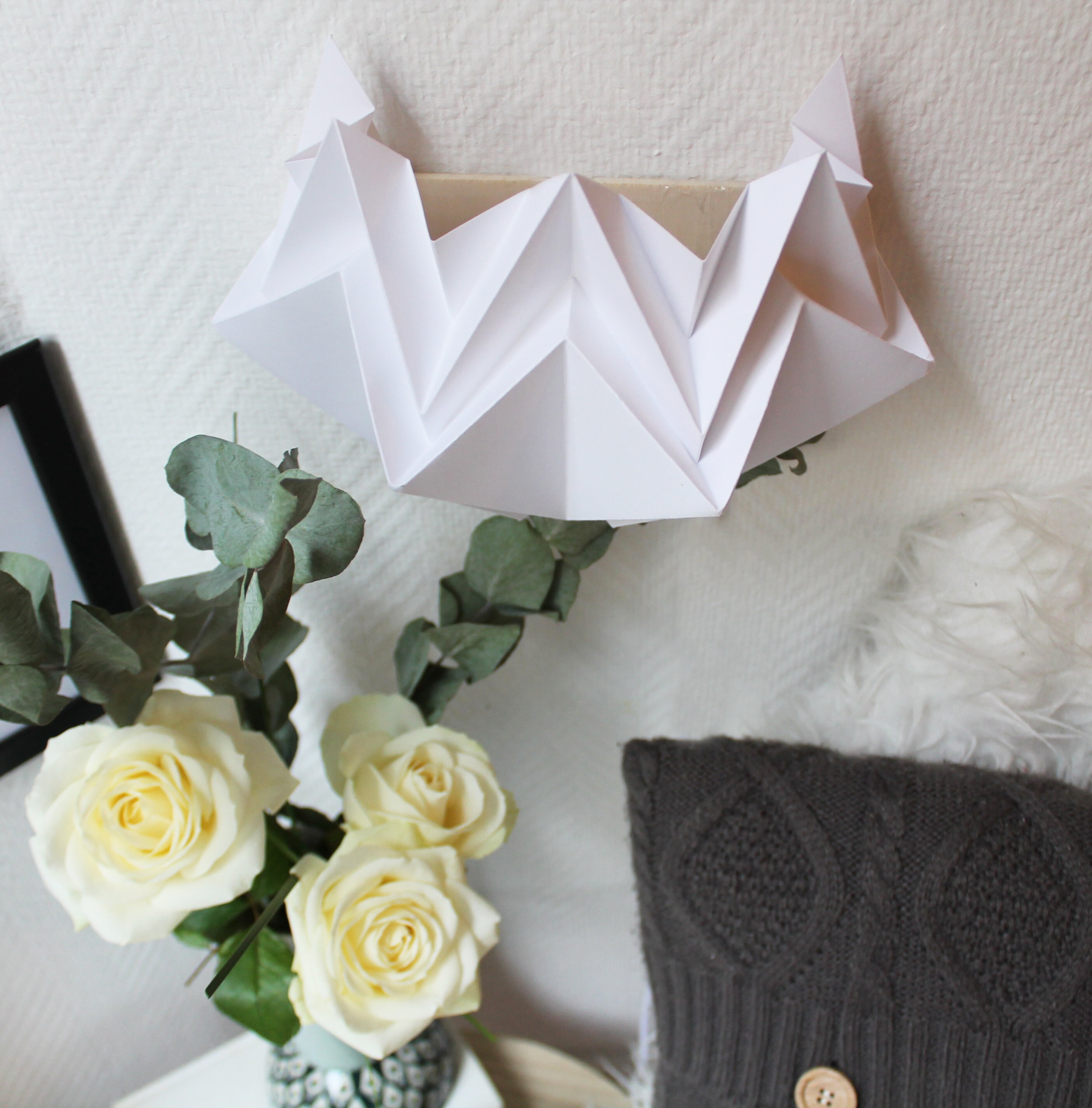 Handmade Origami Paper Wall Sconce: Modern Interior Light - Etsy