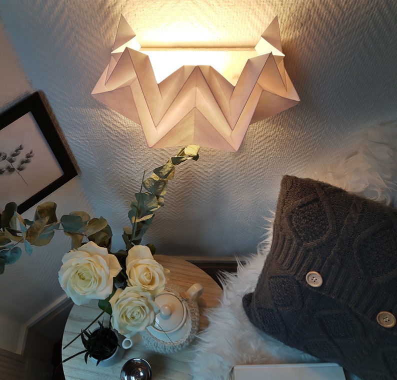 Origami Wall Sconce Handmade in Paper Wall Light Fixture - Etsy
