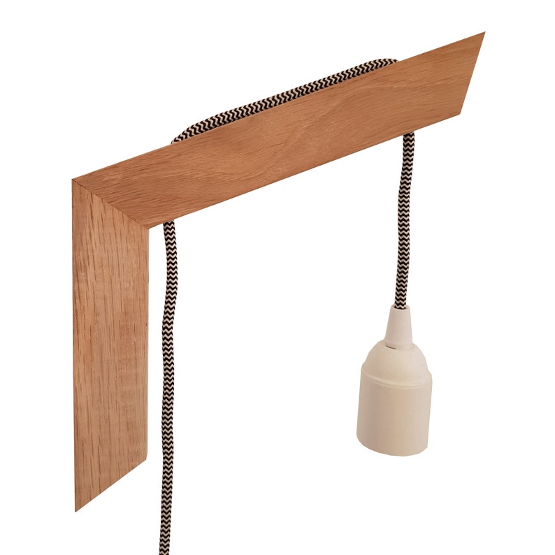 Lampada da parete origami - staffa in legno con piccola lampada a ...