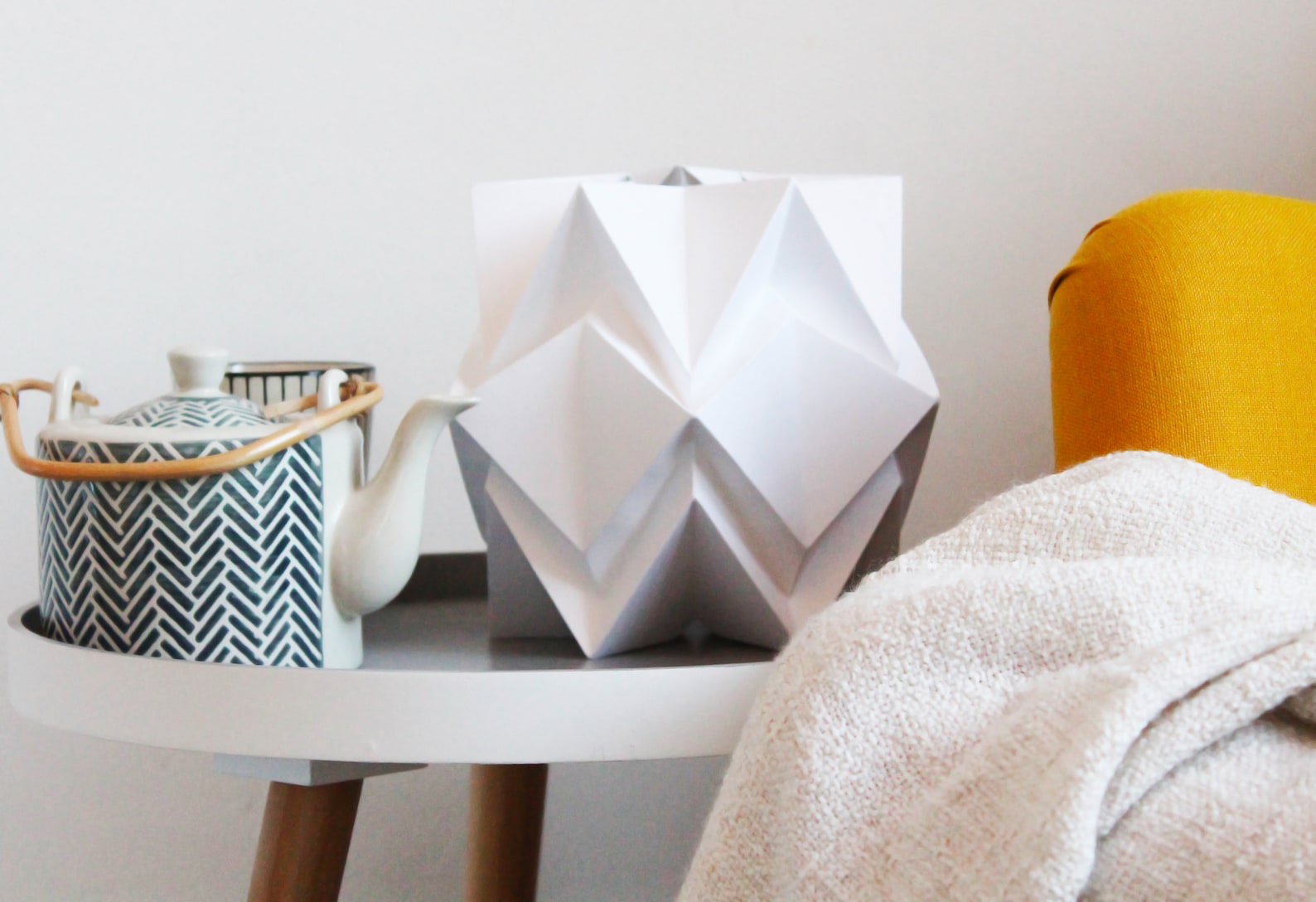 Origami Table Lamp in Paper | Etsy