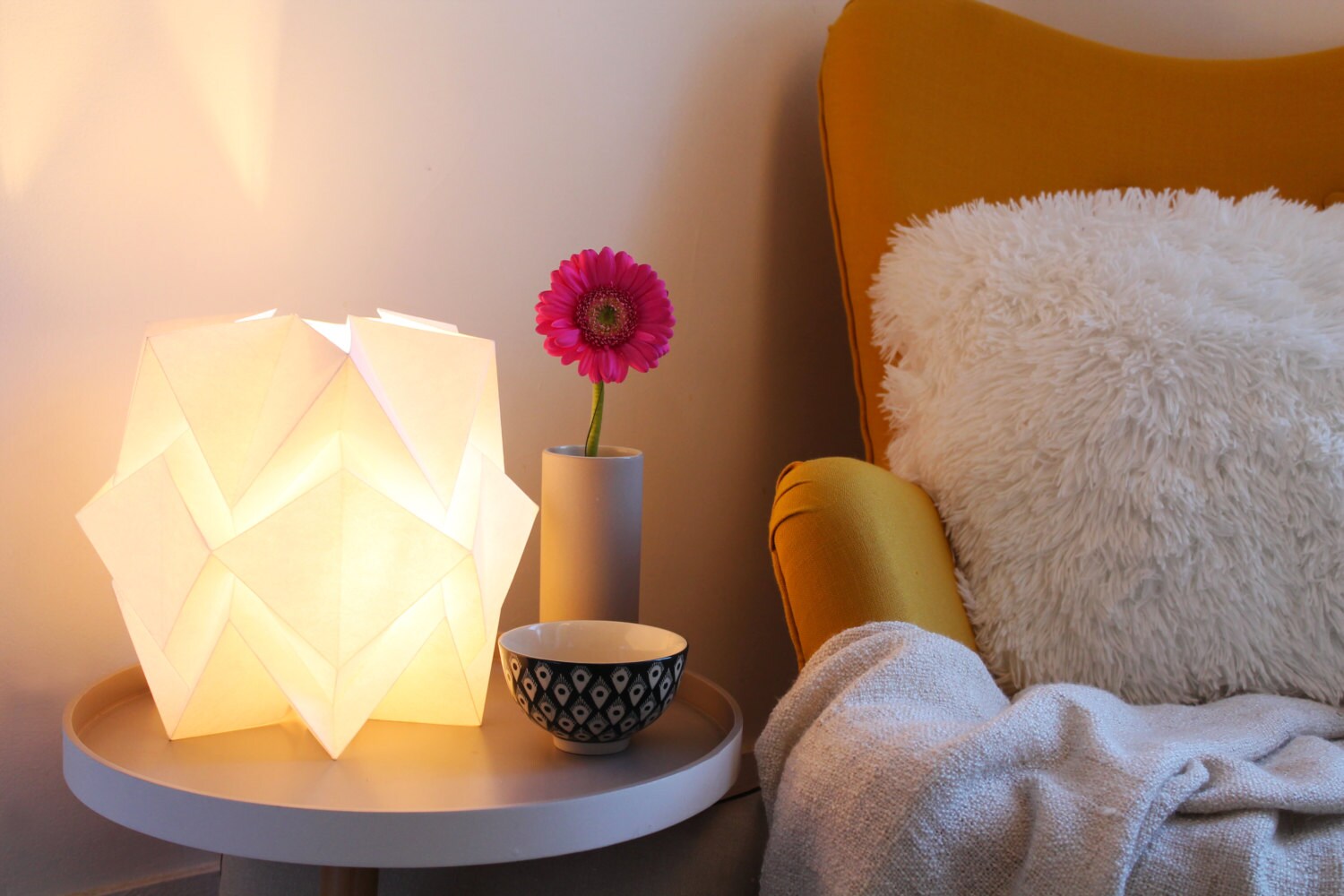 Origami Table Lamp in Paper | Etsy