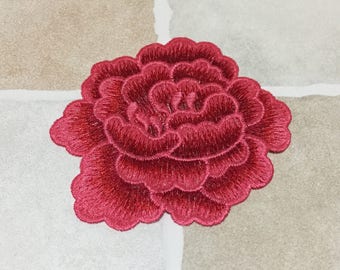 2 Red Rose Appliques Embroidery Flower Patches Costume Design