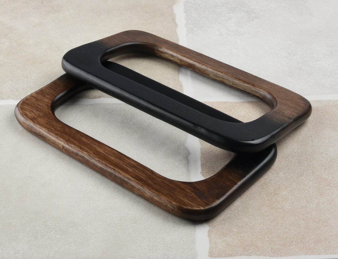 16.5cm Dark Brown Rectangle Wood Handles for Hand Bag One - Etsy