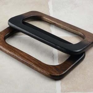 16.5cm Dark Brown Rectangle Wood Handles for Hand Bag One | Etsy