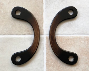 16.5cm Dark Brown Rectangle Wood Handles for Hand Bag One | Etsy