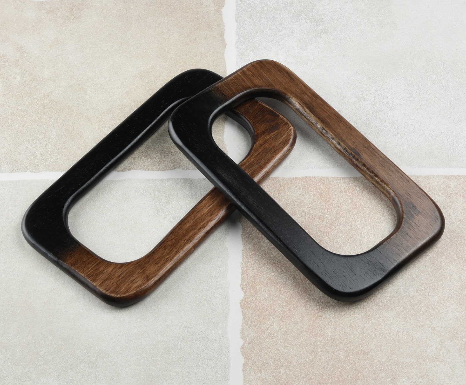 16.5cm Dark Brown Rectangle Wood Handles for Hand Bag One | Etsy