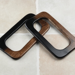 16.5cm Dark Brown Rectangle Wood Handles for Hand Bag One | Etsy