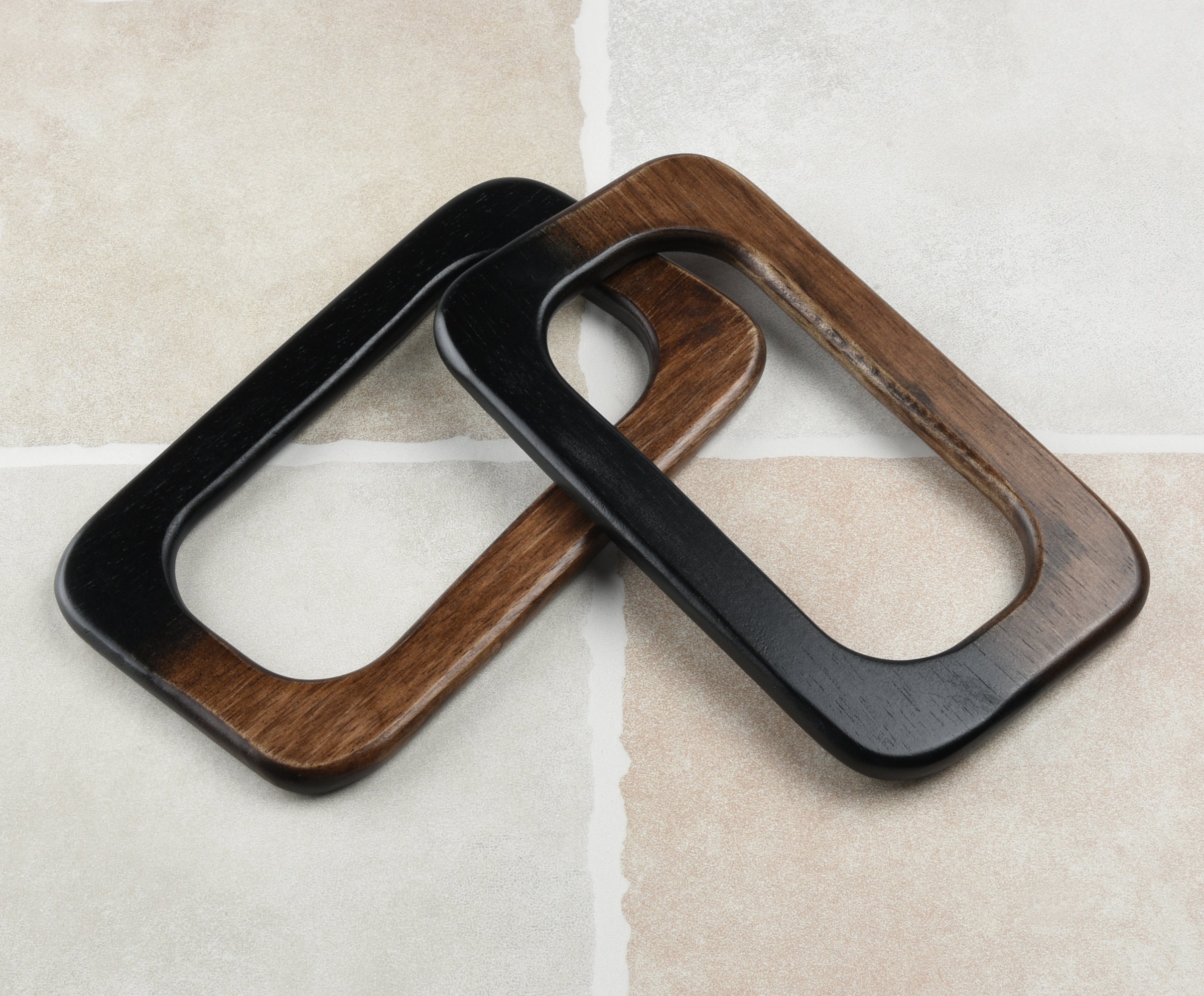 16.5cm Dark Brown Rectangle Wood Handles for Hand Bag One - Etsy