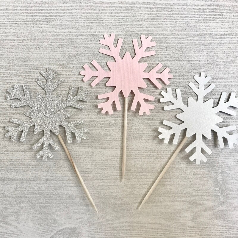 Snowflake Cupcake Toppers - Etsy