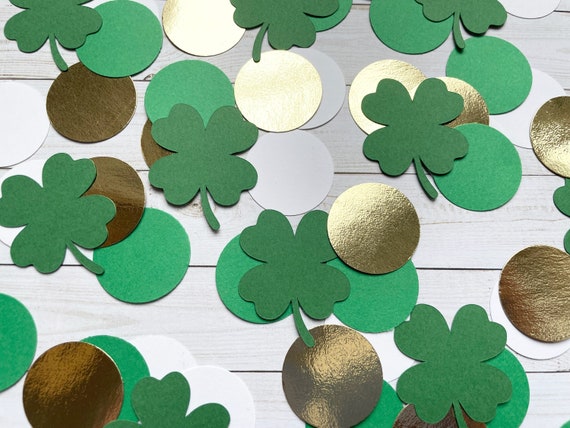 50 Lucky Clover Confetti, St Patricks Day Confetti, Shamrock Decorations, Lucky One Birthday ...