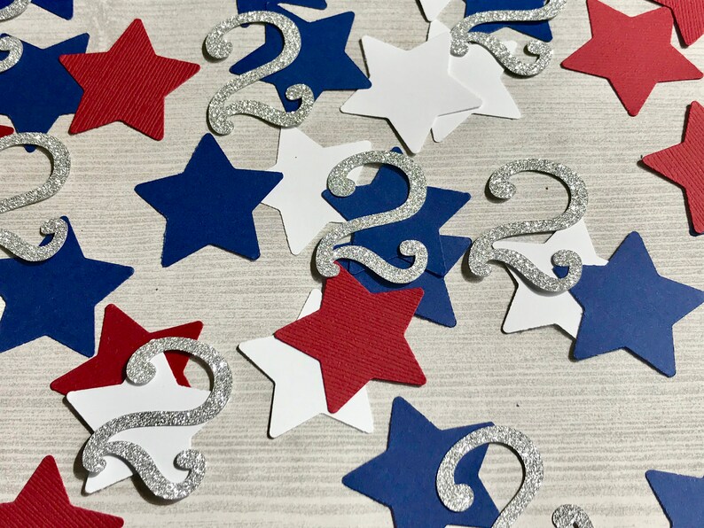50 Red White and Two Birthday Confetti Number 2 Confetti - Etsy