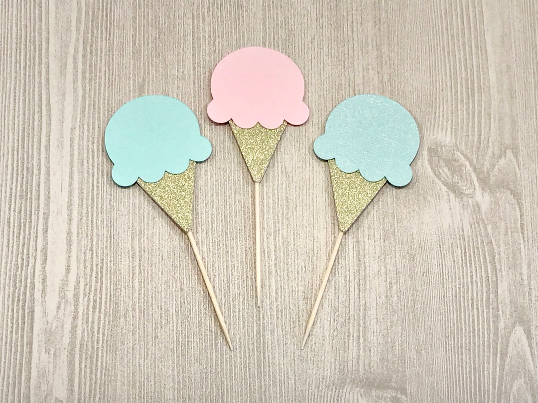 Ice Cream Toppers, Ice Cream Birthday, Ice Cream Social, Gender Reveal ...
