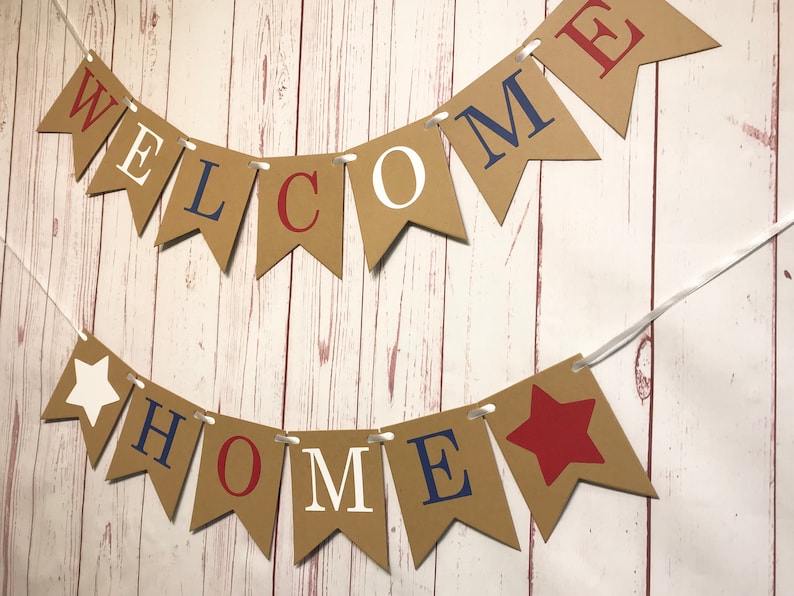 Welcome Home Sign Red White and Blue Military Homecoming - Etsy