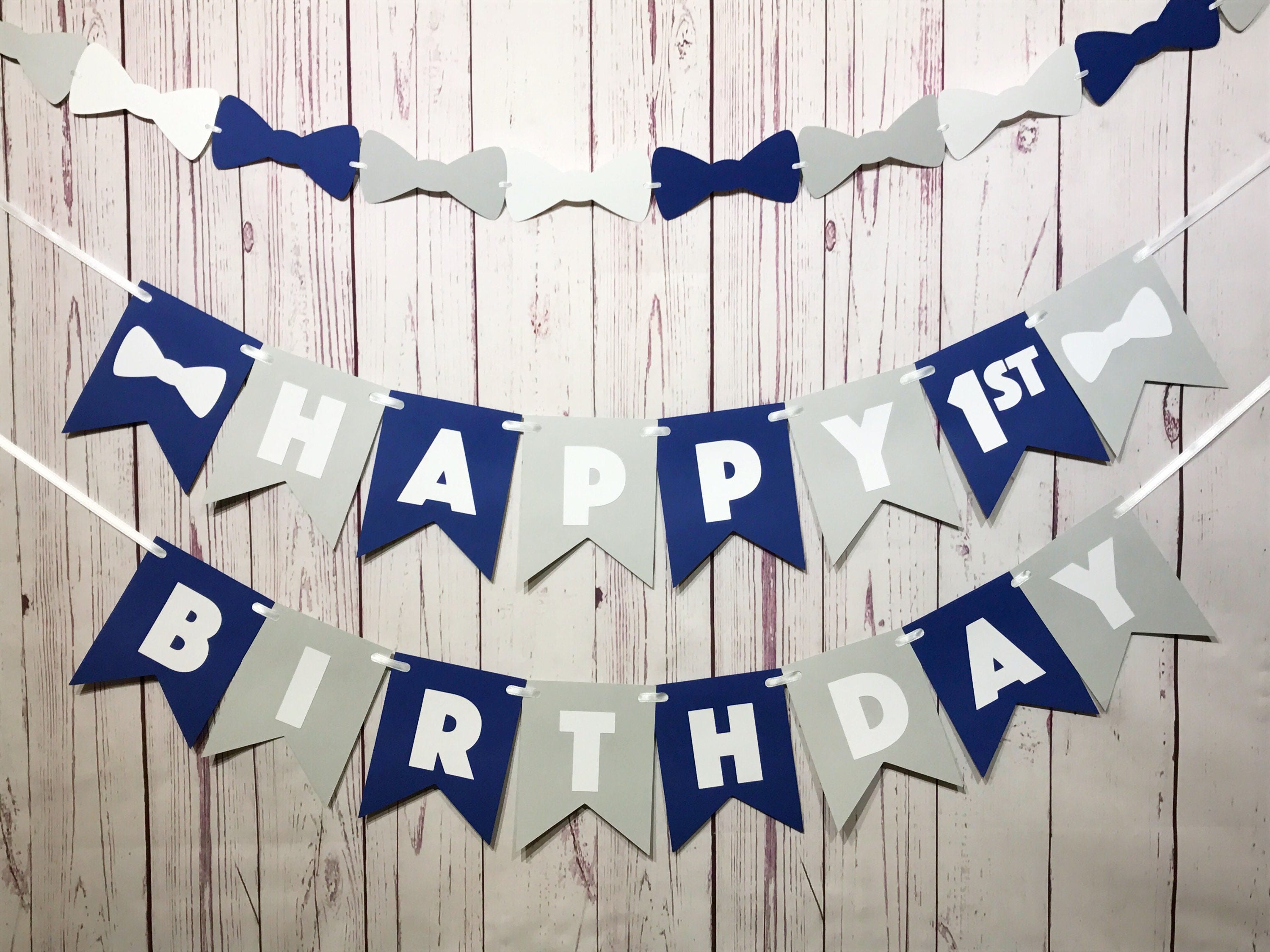 Boy Birthday Banner 1st Birthday Banner Bow Tie Birthday - Etsy