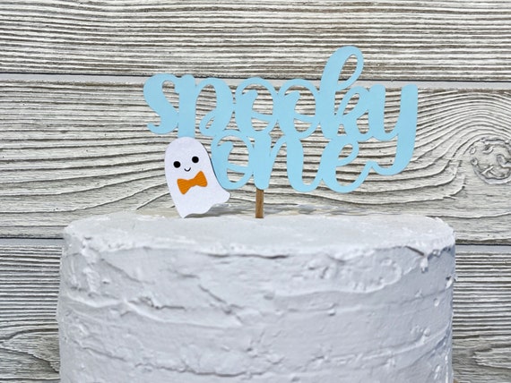 Blue Spooky One Cake Topper, Halloween 1st Birthday Boy, Ghost Birthday ...