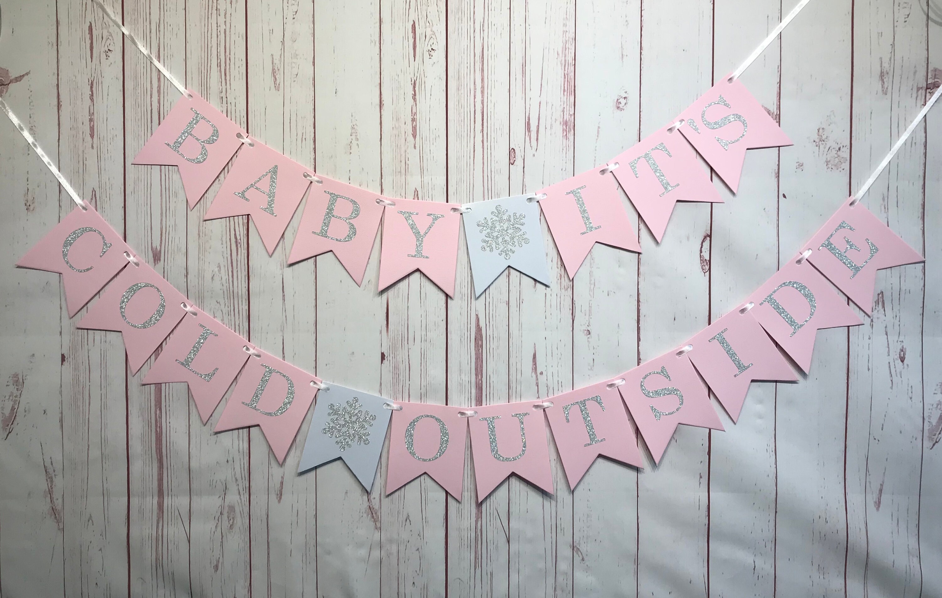 Pink Snowflake Baby Shower Party Package Baby Its Cold | Etsy