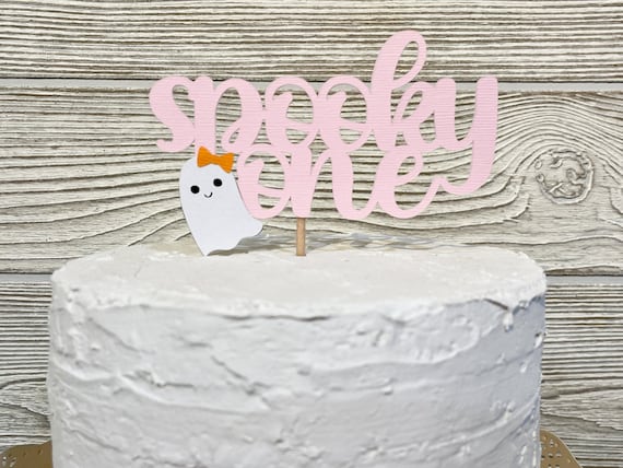 Pink Spooky One Cake Topper, Halloween 1st Birthday Girl, Ghost ...