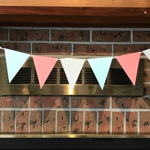 Mint Coral Bunting, Bridal Shower Bunting, Triangle Flag Bunting, Mint ...