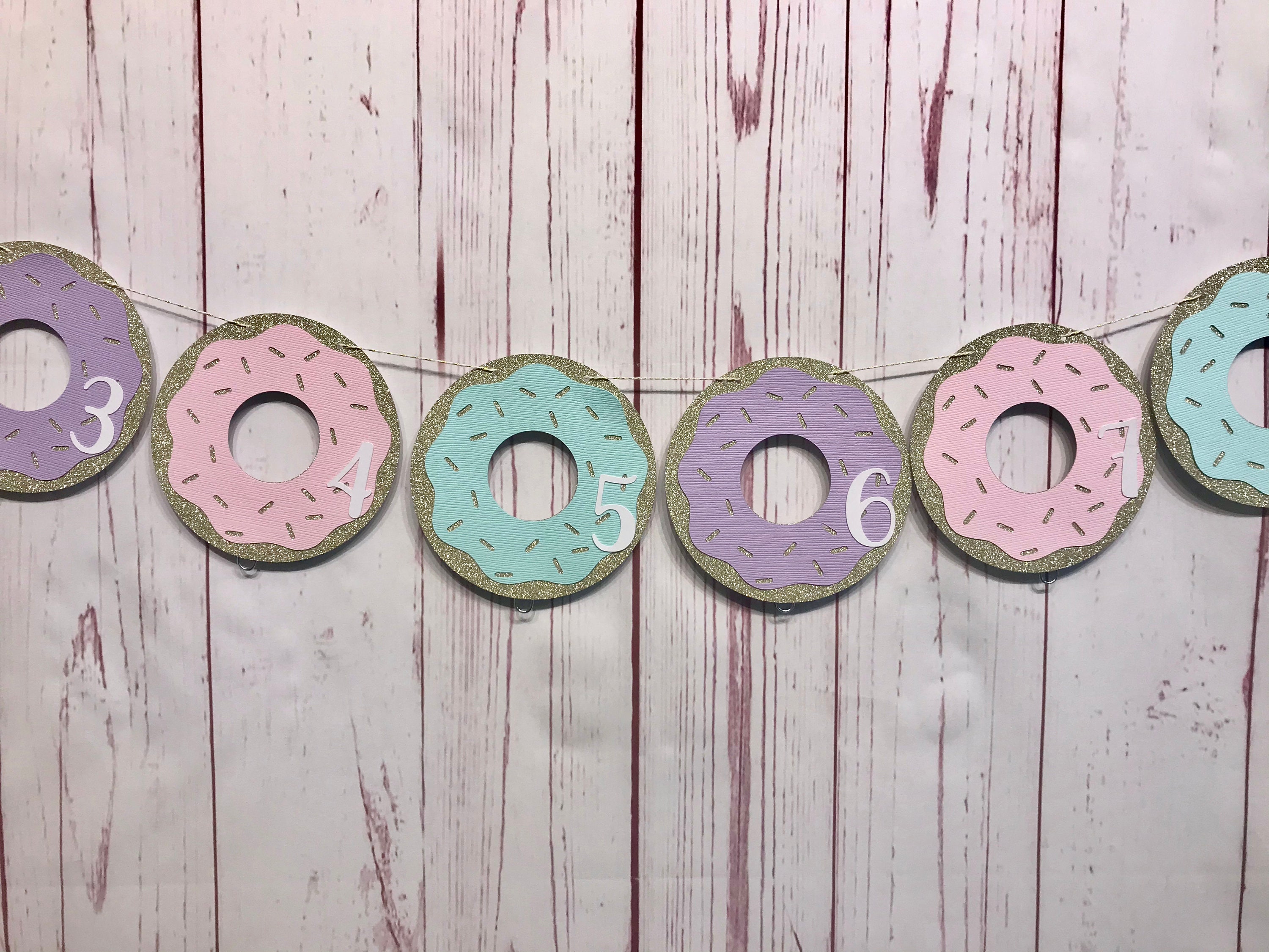 Donut Photo Banner 12 Month Banner Donut Grow Up Party | Etsy