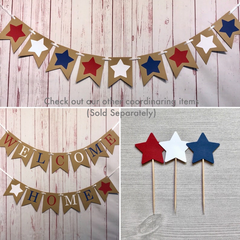 Welcome Home Sign Red White and Blue Military Homecoming - Etsy